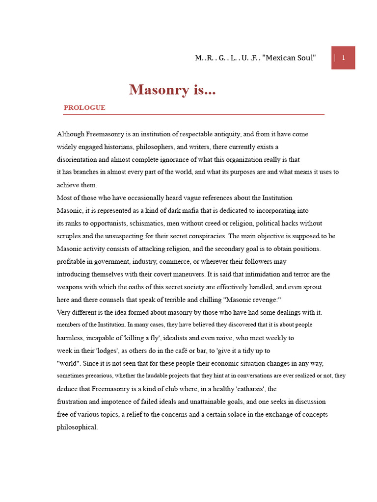 Masonry Brochure | PDF | Freemasonry | Masonic Lodge
