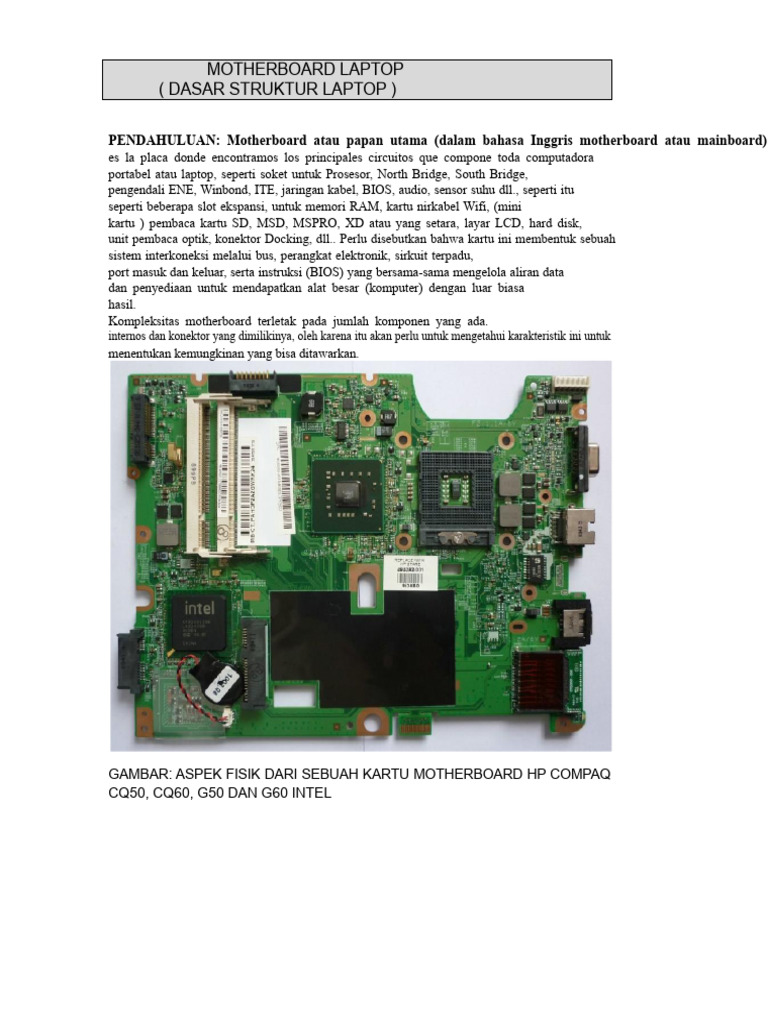 Struktur dan Fungsi Motherboard Laptop | PDF