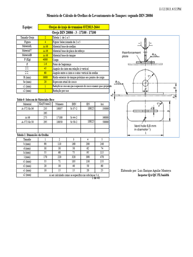 Orelhas de içamento ASME-DIN | PDF | Mecânica de continuidade | Mecânica