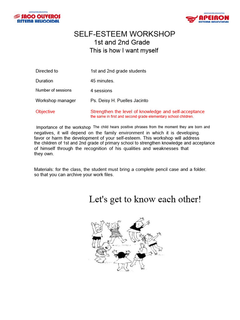 Self-Esteem Workshop for Kids | PDF