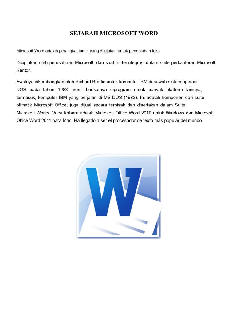 Sejarah Microsoft Word: Dari DOS ke Dominasi | PDF