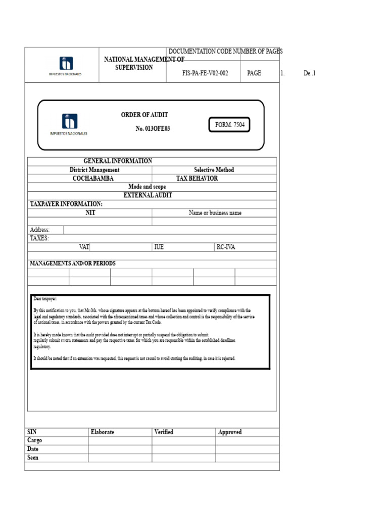 National Audit Management | PDF