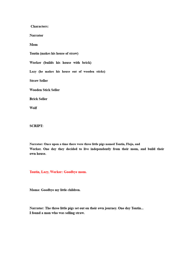 Play The Three Little Pigs | PDF