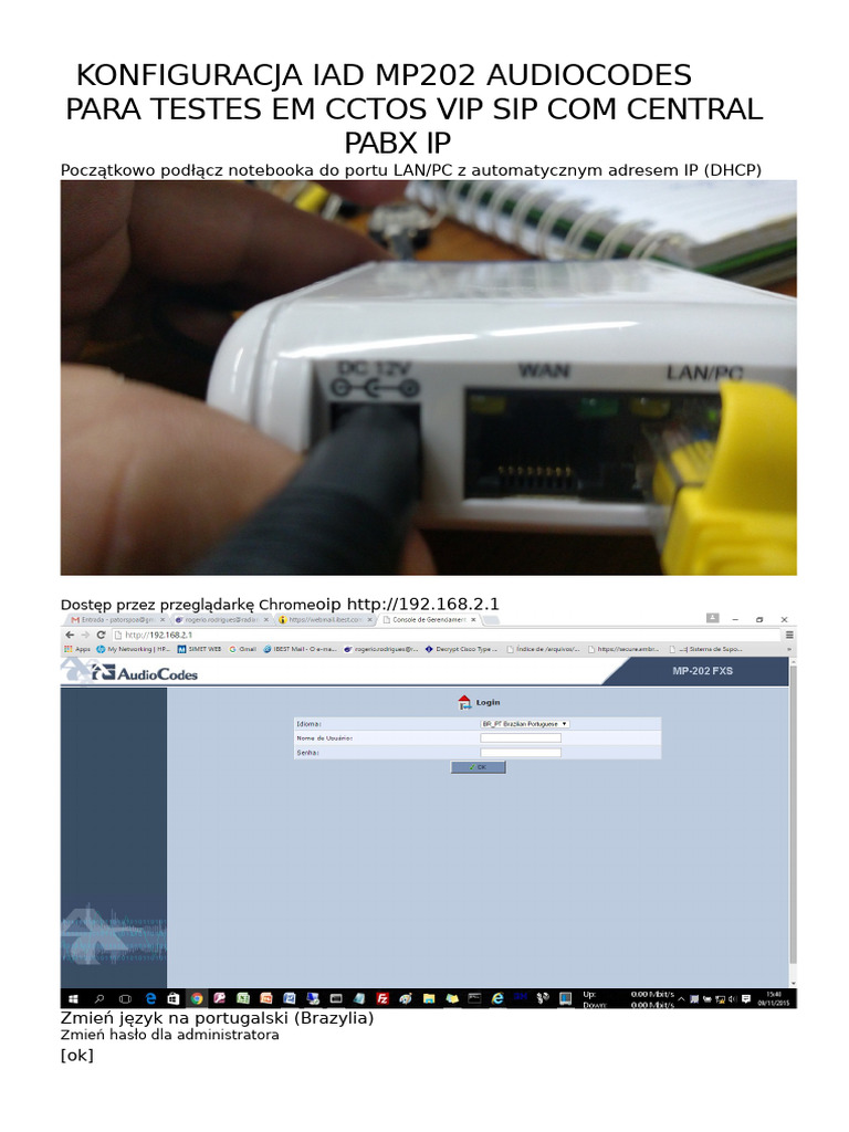 Konfiguracja ATA MP202 | PDF
