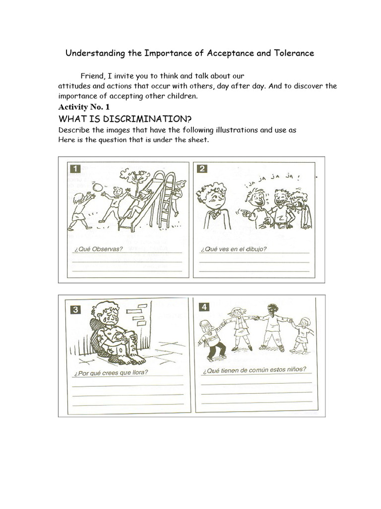 Importance of Acceptance and Tolerance | PDF | Discrimination | Social ...