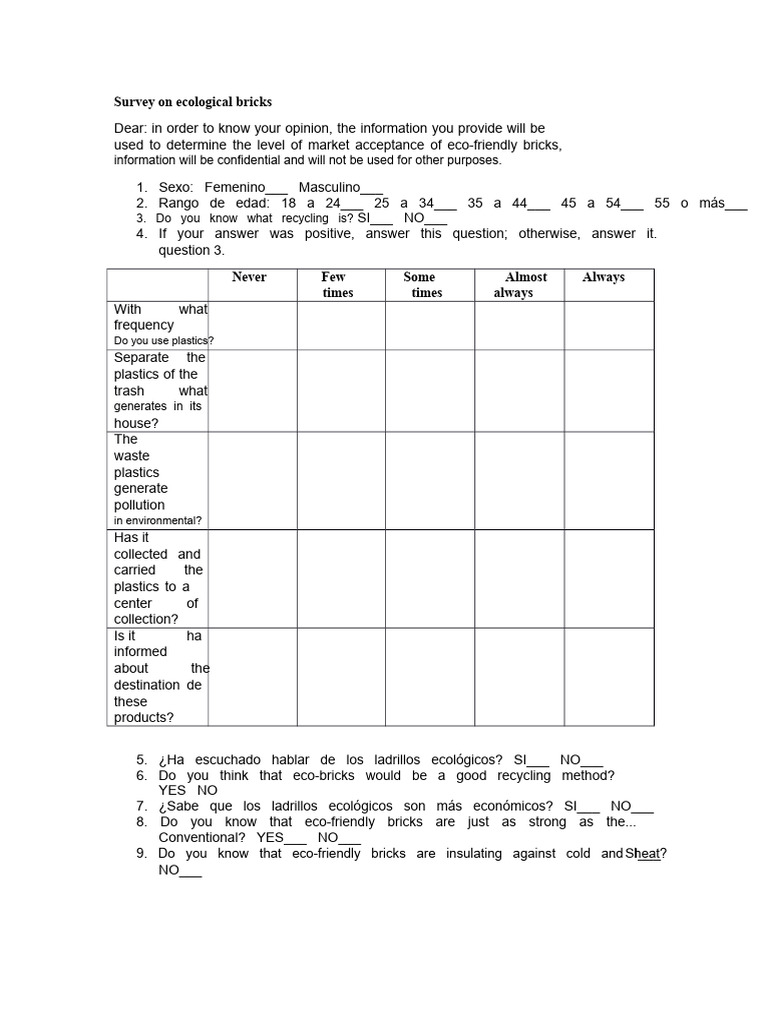 Survey On Ecological Bricks | PDF