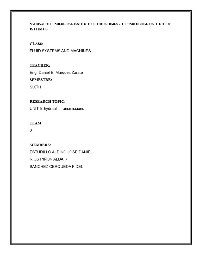 Unit 5 Hydraulic Transmissions | PDF | Pump | Mechanics