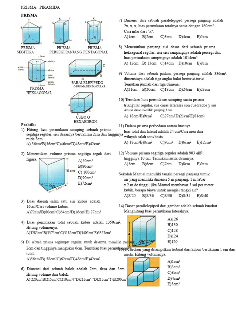 Soal Matematika Prisma dan Piramida | PDF