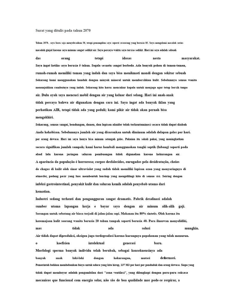 Surat Nostalgia dari Tahun 2070 | PDF