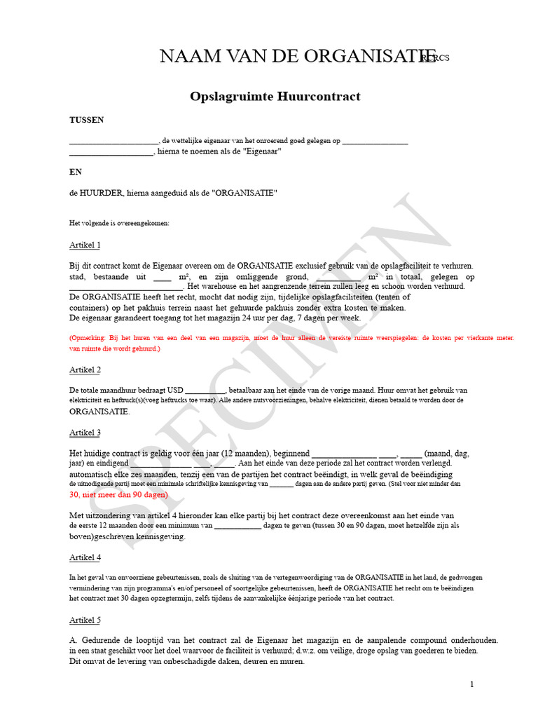 LOG-2-6-WAREHOUSE-TEMPLATE-Huurcontract voor Magazijnen-RCRCS.pdf | PDF