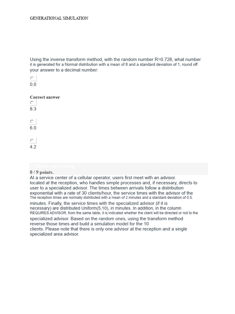 Corrected Managerial Simulation Midterms | PDF | Normal Distribution | Simulation