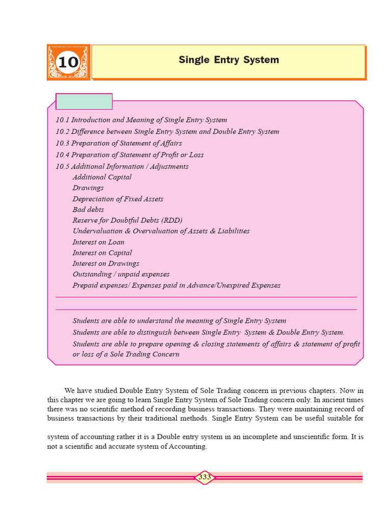 Single Entry System: Competency Statements | PDF | Expense | Valuation ...