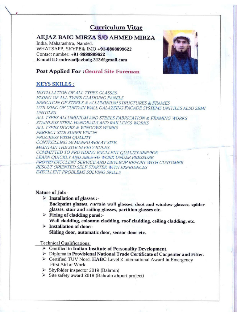 Aejaz Beig Mirza Cv | PDF