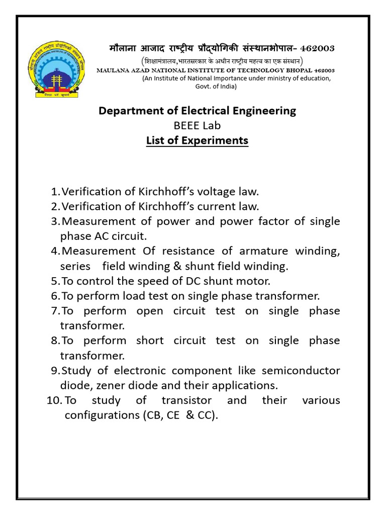 Beee Lab Manual Bilingual | PDF