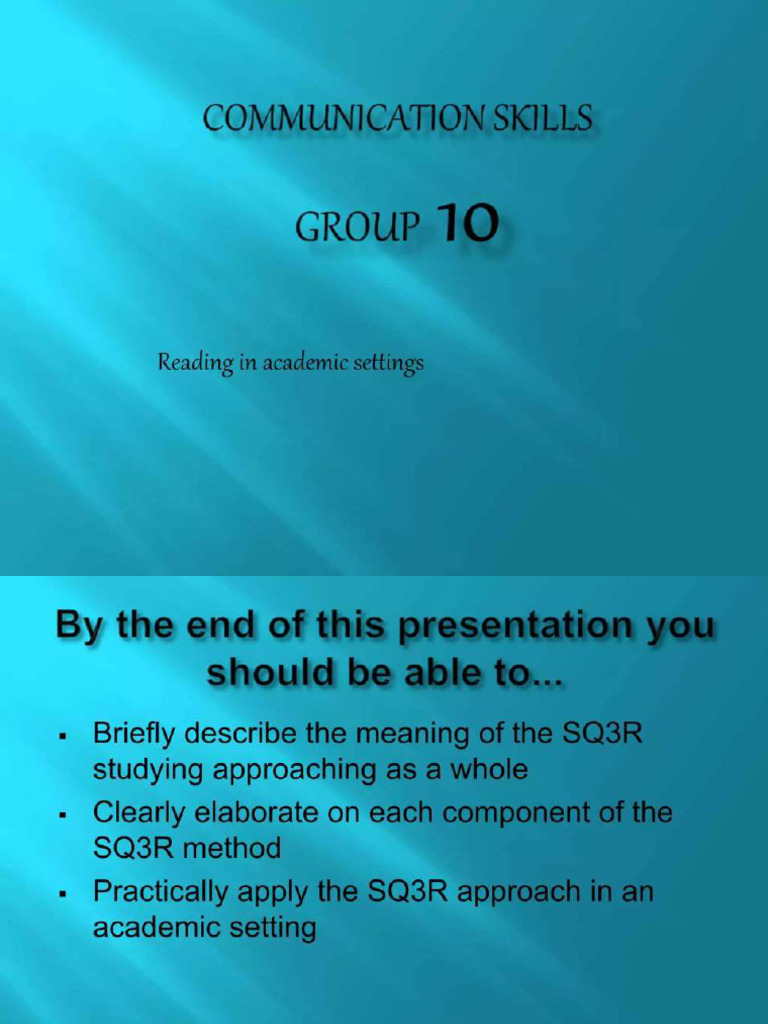 SQ3R Technique of Reading | PDF