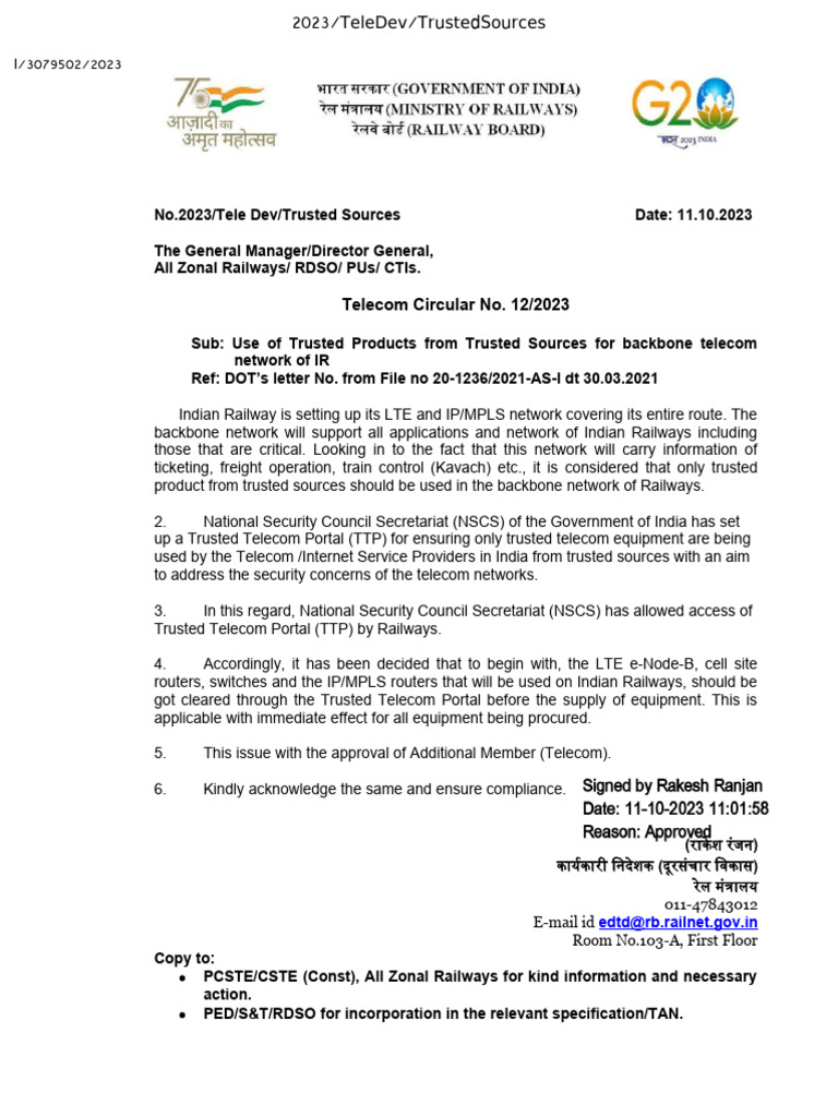 Telecom Circular for TTP | PDF | Telecommunications | Wide Area Network