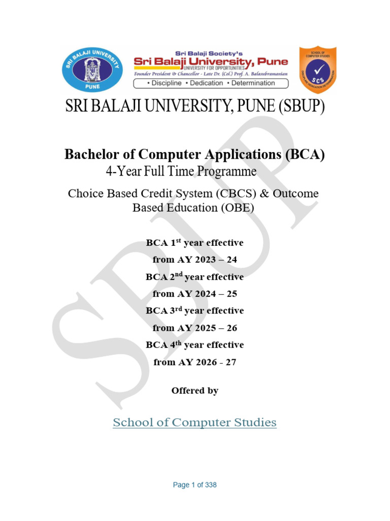 BCA Updated Syllabus 2023-27 Final | PDF | Data Science | Computer Programming