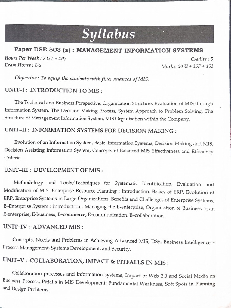MIS unit-1 textbook | PDF