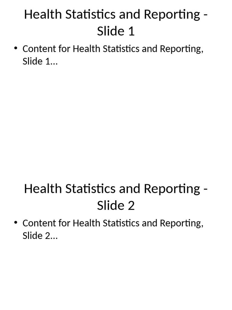 Health Statistics Reporting Overview | PDF