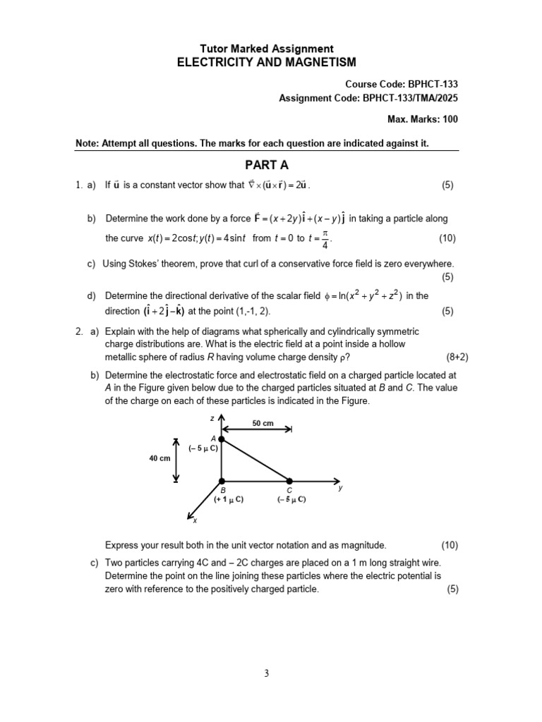 Electricity and Magnetism Assignment Guide | PDF | Dielectric ...