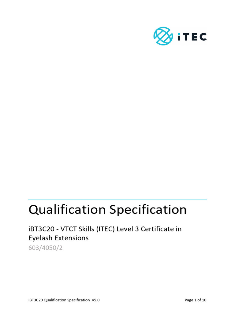 71801-IBT3C20 Qualification Specification v5 0 | PDF | Learning ...
