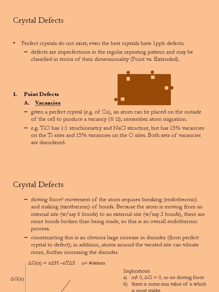 Understanding Crystal Defects and Their Types | PDF | Social Science ...