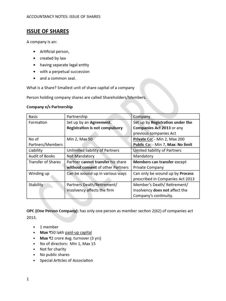 Understanding Share Issuance in Companies | PDF | Preferred Stock ...