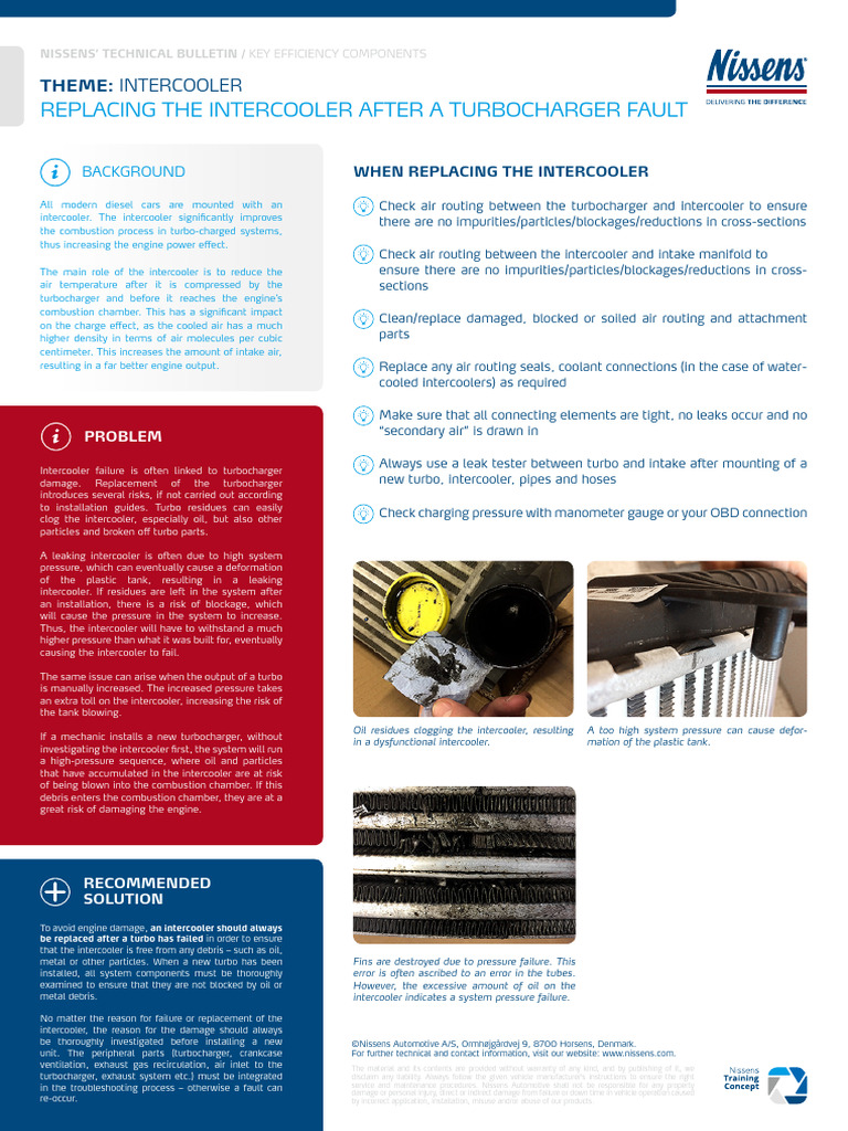 Nissens TechnicalBulletin IntercoolerReplacement | PDF | Turbocharger ...