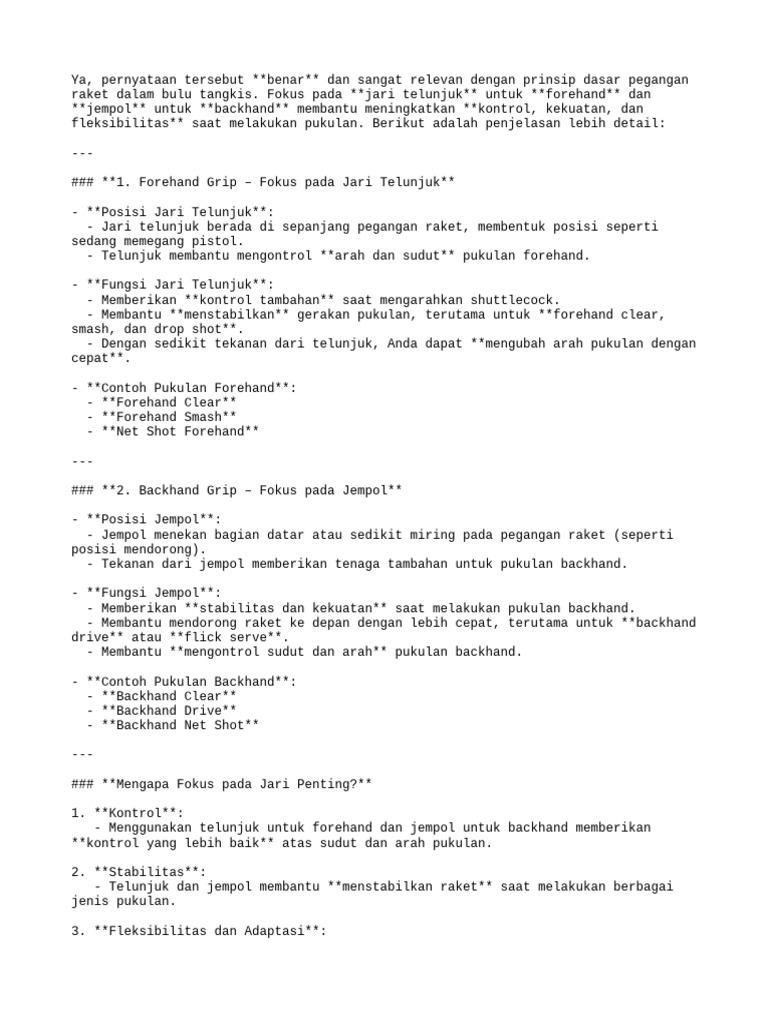 Forehand Di Telunjuk Dan Backhand Di Jempol | PDF