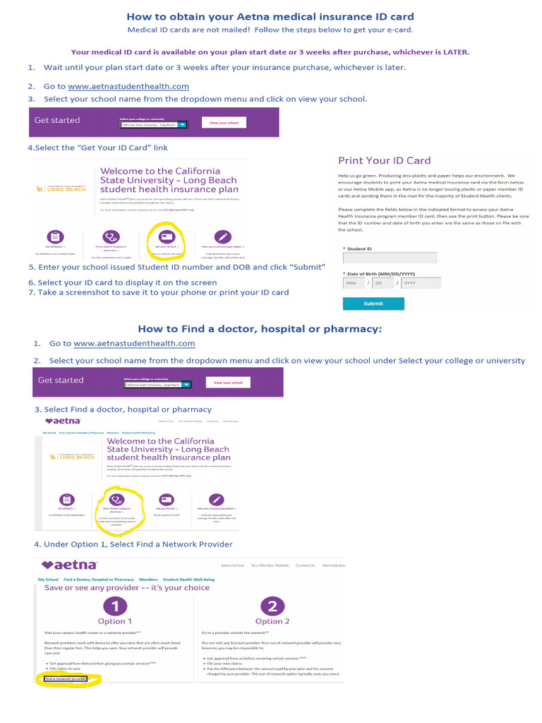 Get Your Aetna Medical ID Card Online | PDF