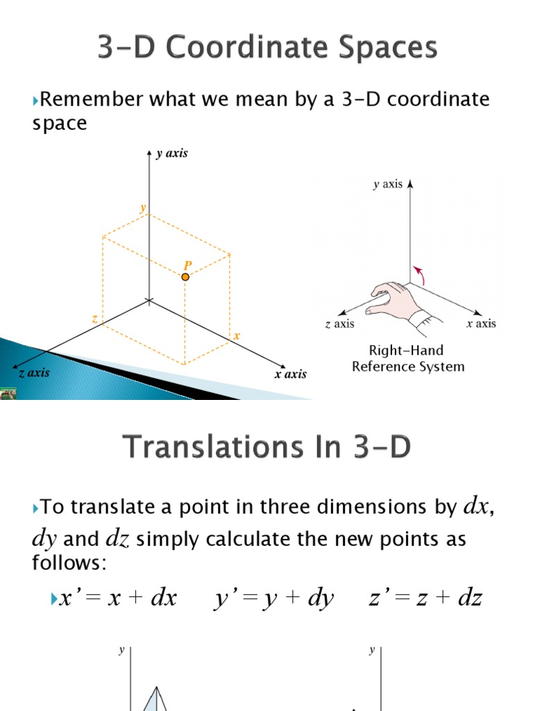 Remember What We Mean by A 3-D Coordinate Space: y Axis | PDF | 2 D ...
