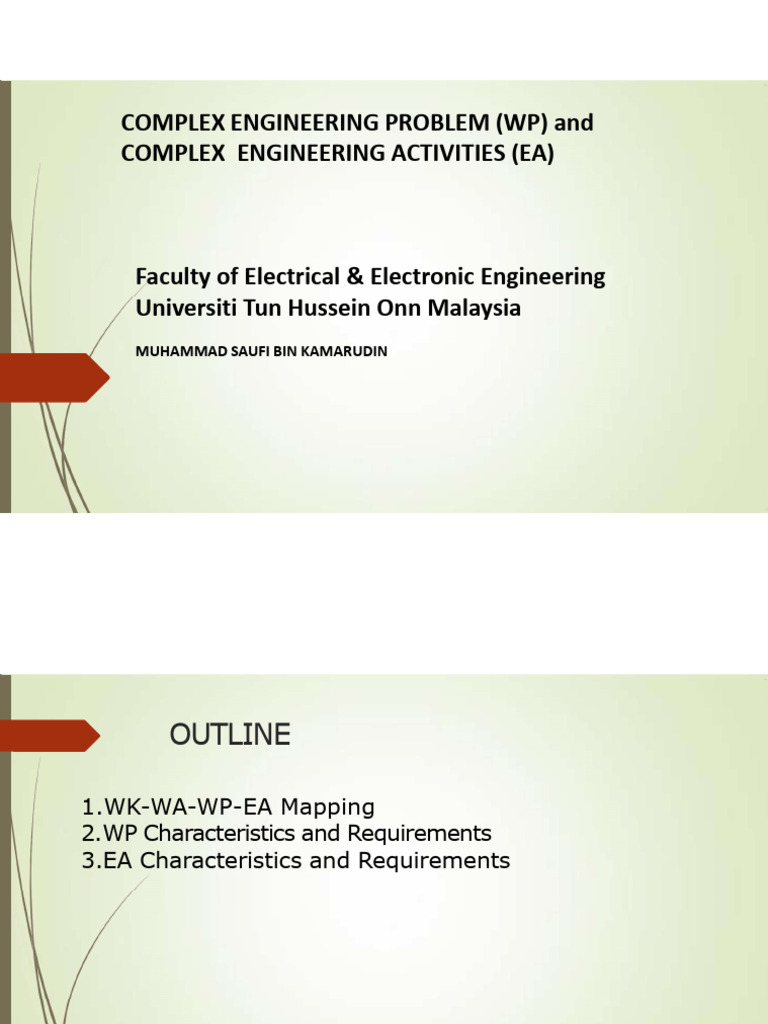 COMPLEX ENGINEERING PROBLEM (WP) and | PDF | Engineering | Knowledge