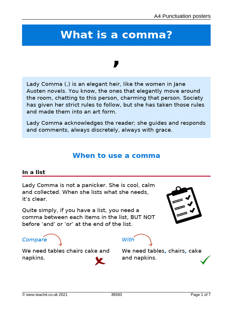 Posters - Comma | PDF | Comma | Grammar