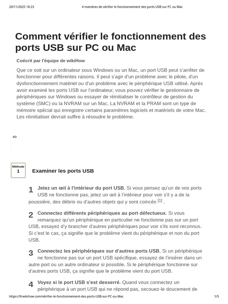 Vérifier les ports USB sur PC et Mac | PDF | USB | Microsoft Windows