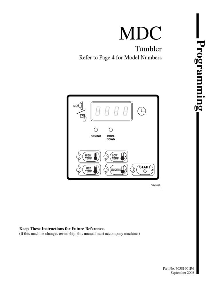 Manual de Programación MDC Secadoras STT30 y ST050 | PDF | Light ...