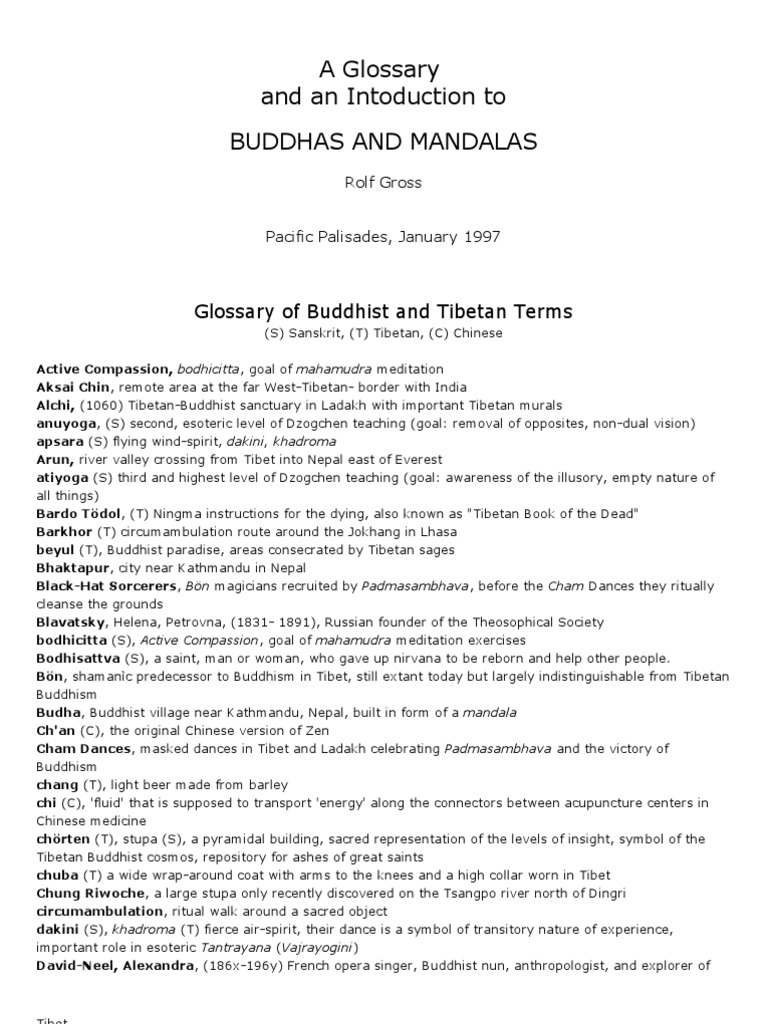 An Introduction to Buddhist Concepts and Symbols: A Glossary of Terms ...