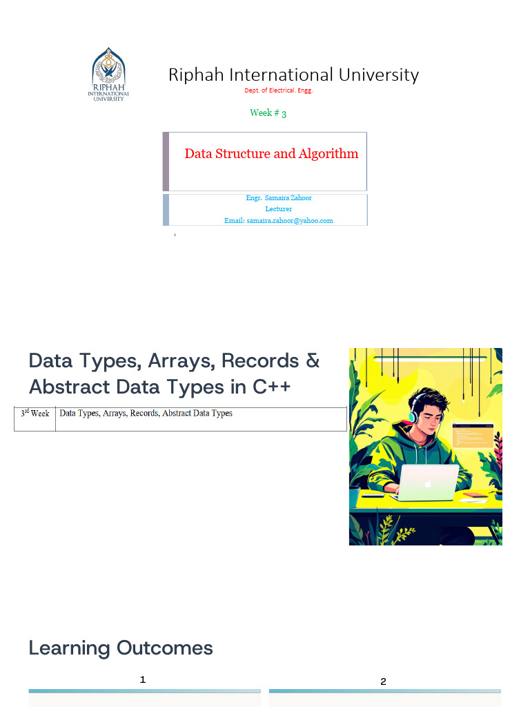 Data Types Arrays Records and Abstract Data Types in C (Autosaved) | PDF | Data Type | Integer ...