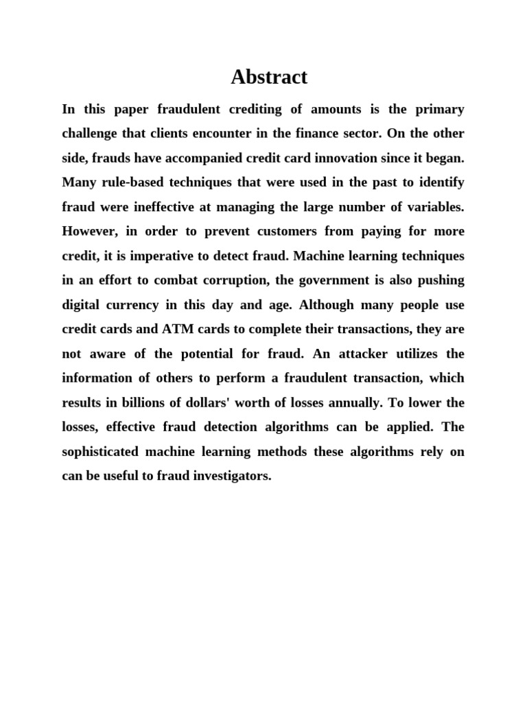 Analysis of Machine Learning Based Credit Card Transaction and Its ...