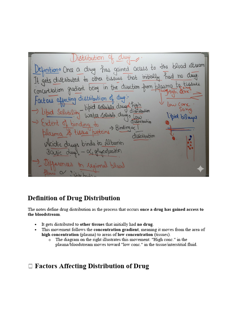 Distribution and Redistribution of Drugs | PDF | Pharmacology | Drugs