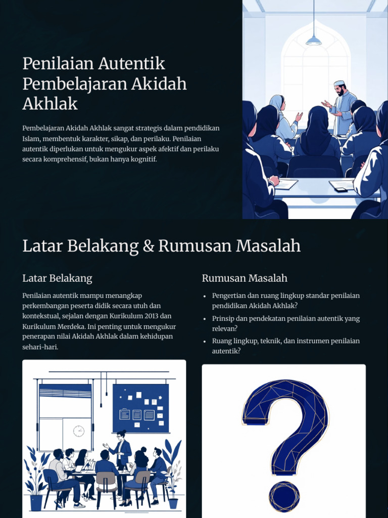 Penilaian Autentik Pembelajaran Akidah Akhlak | PDF