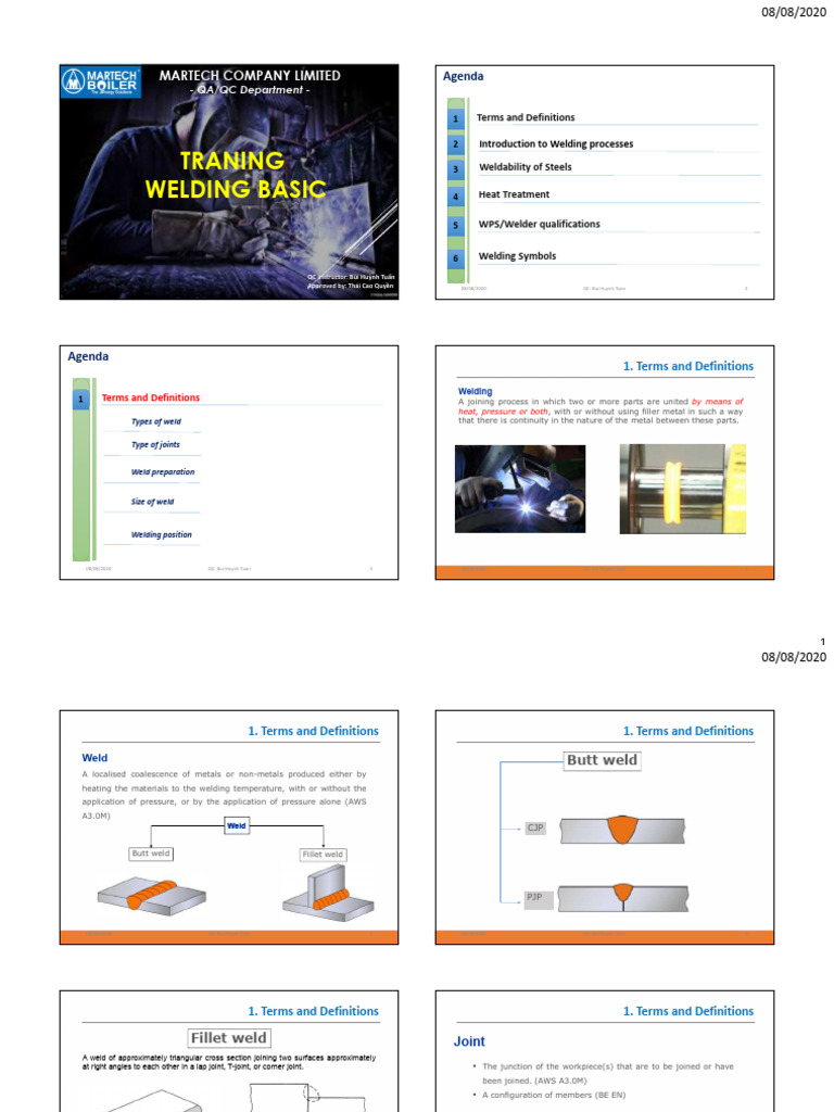 Basic Welding Training (Terms and Definition) | PDF | Welding ...