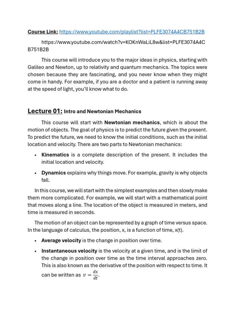 Intro to Physics: Mechanics & Vectors | PDF | Rotation Around A Fixed ...