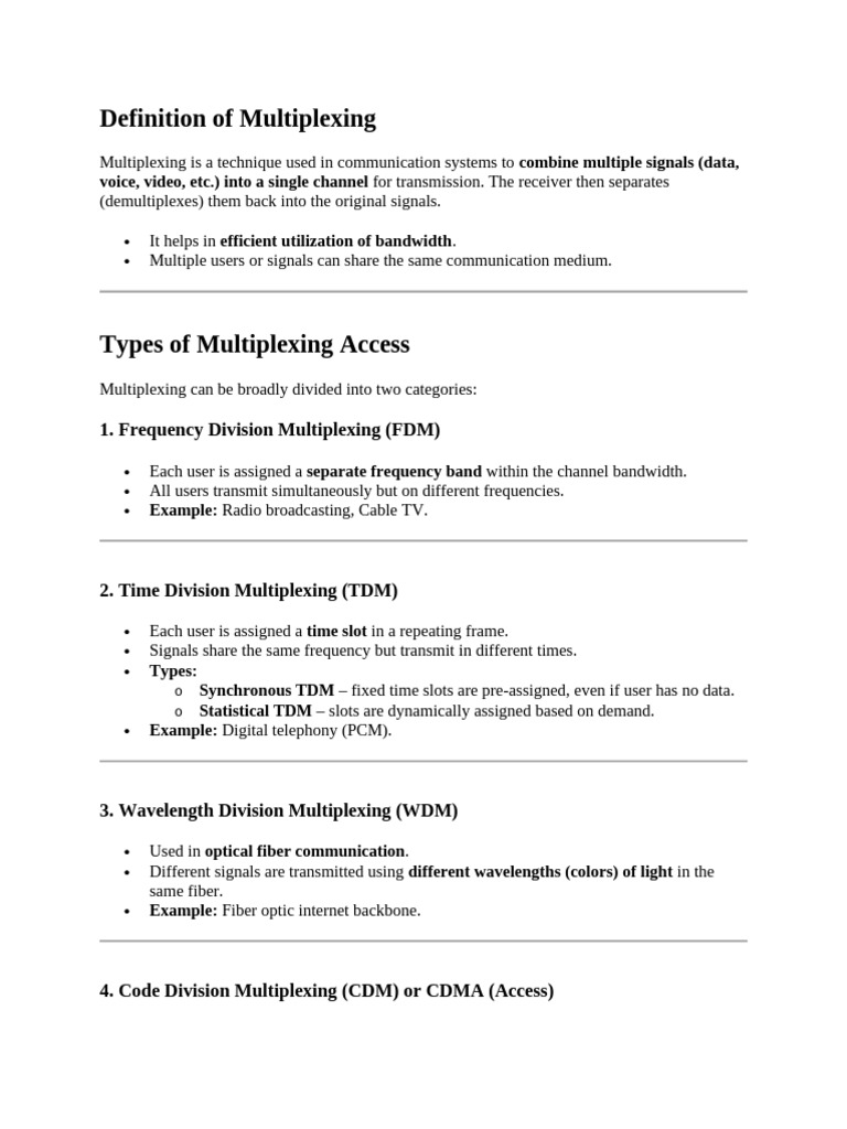 Multiple Xing | PDF | Multiplexing | Channel Access Method