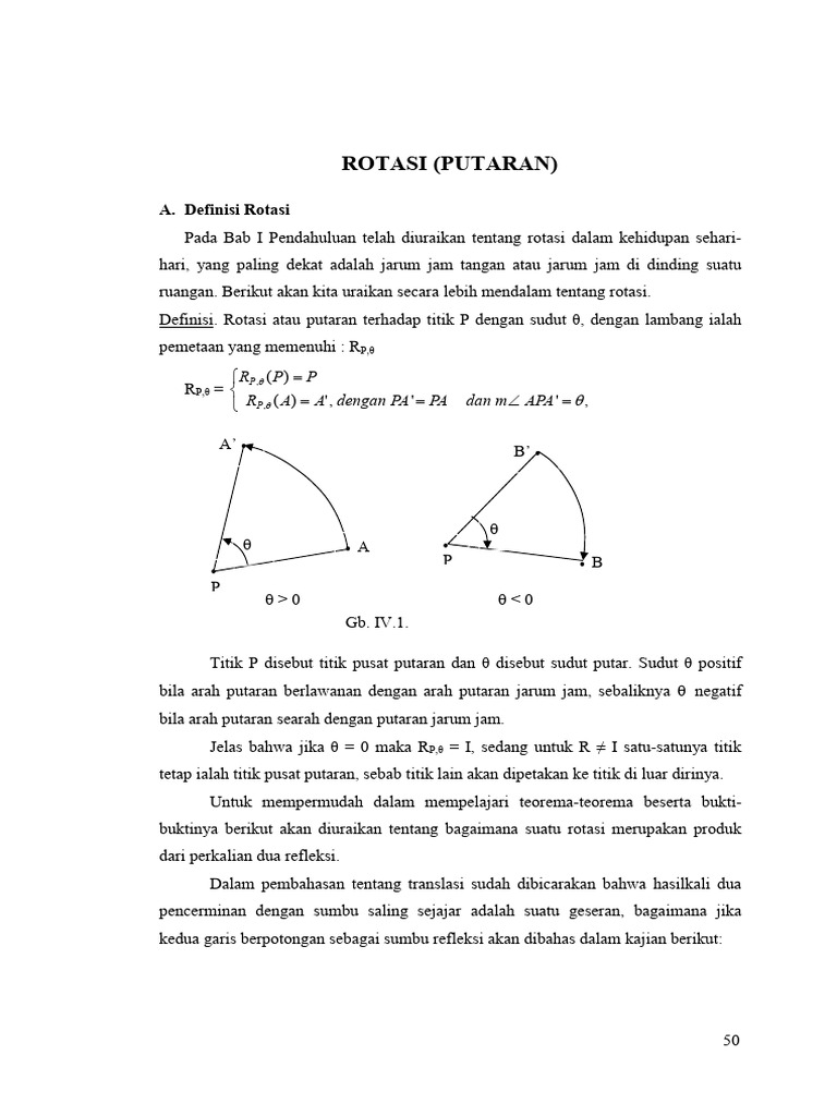 Definisi dan Teorema Rotasi Matematika | PDF