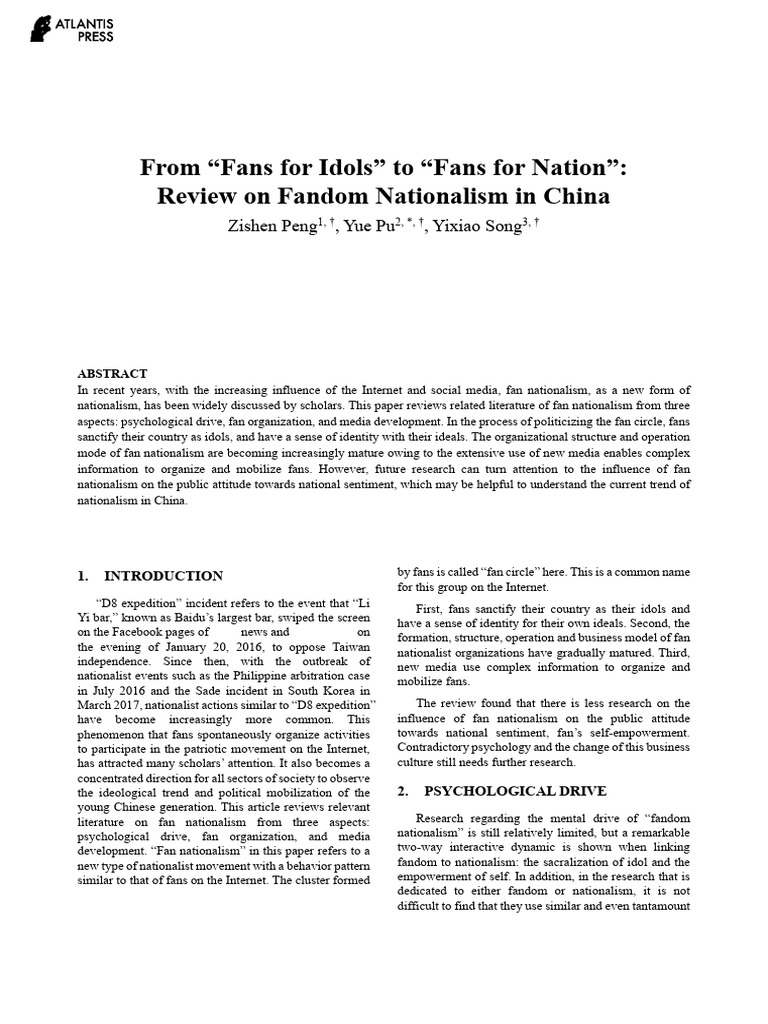 From "Fans For Idols" To "Fans For Nation": Review On Fandom ...