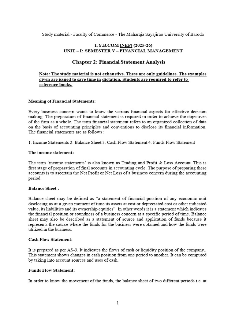FM Unit 1 CH 2 | PDF | Dividend | Balance Sheet