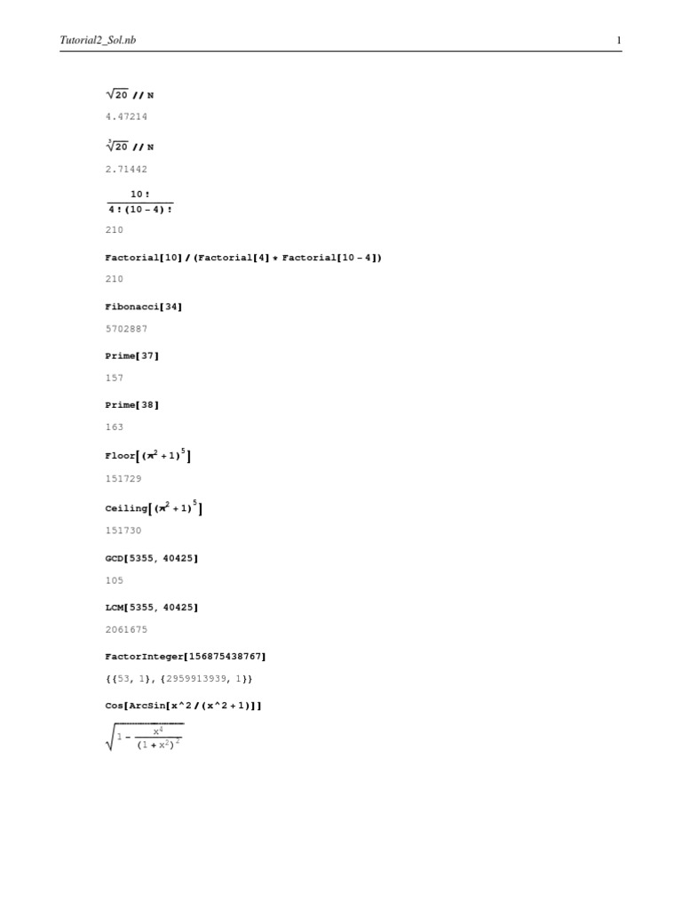 Tutorial2 Sol | PDF | Computers | Technology & Engineering