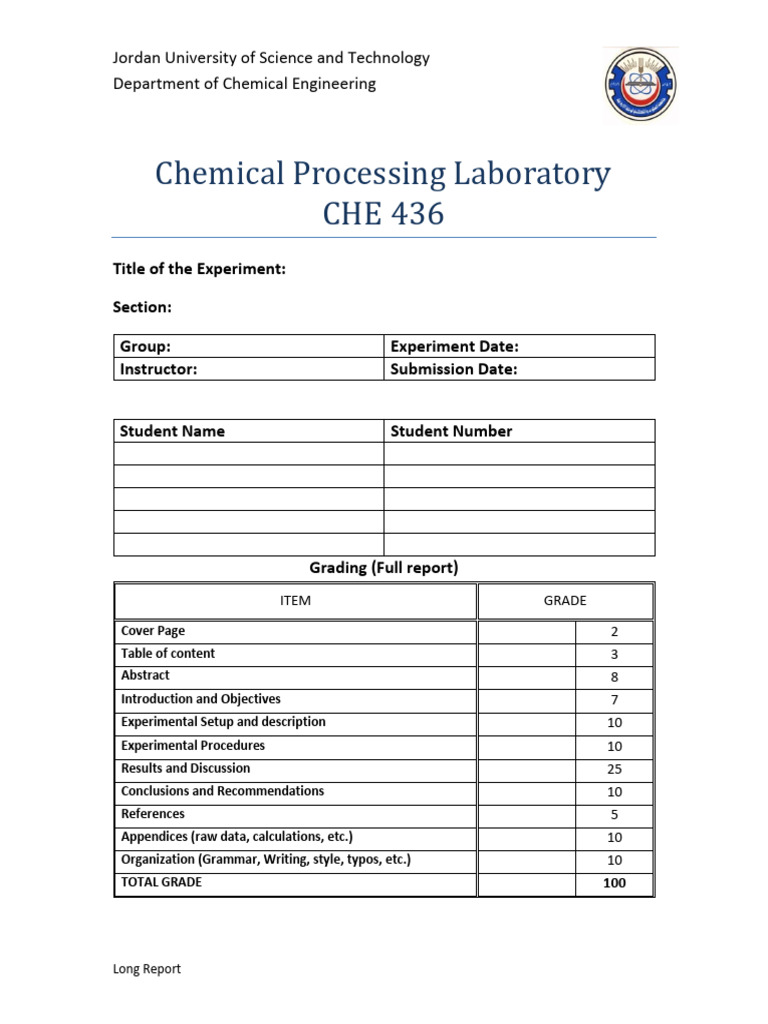 Cover Page Long Report | PDF