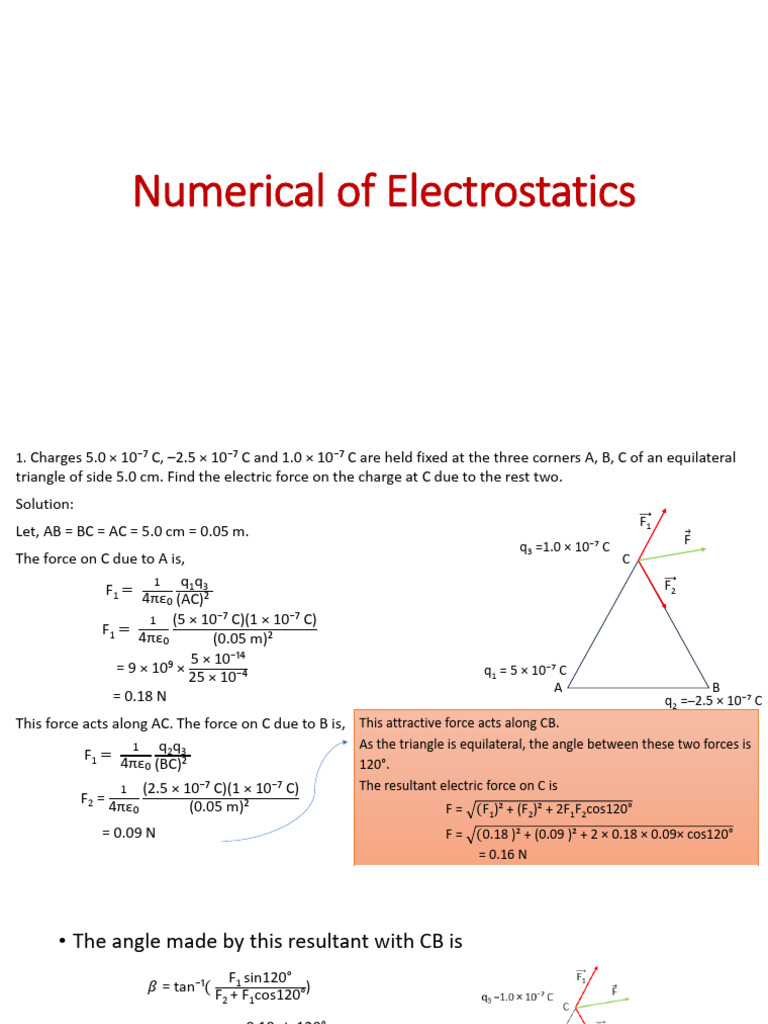 Electric Forces in Geometric Configurations | PDF | Electric Field ...
