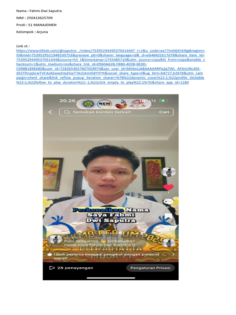 Fahmi Dwi Saputra - Penugasan My Branding | PDF